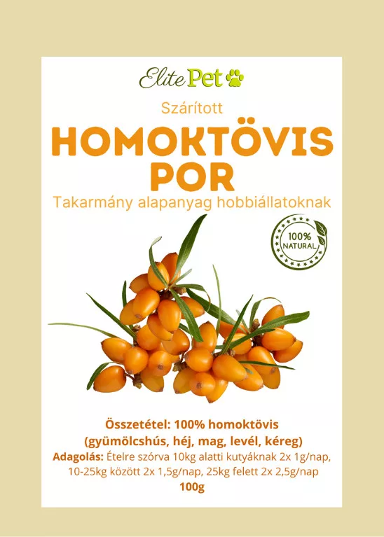 Elite Pet Homoktövis por 100g 100% (gyümölcshús, héj, mag, l